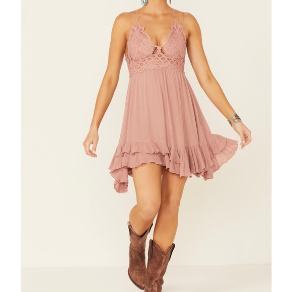 Free People | Dresses | Nwt Free People Adella Slip Dress In Rose ...